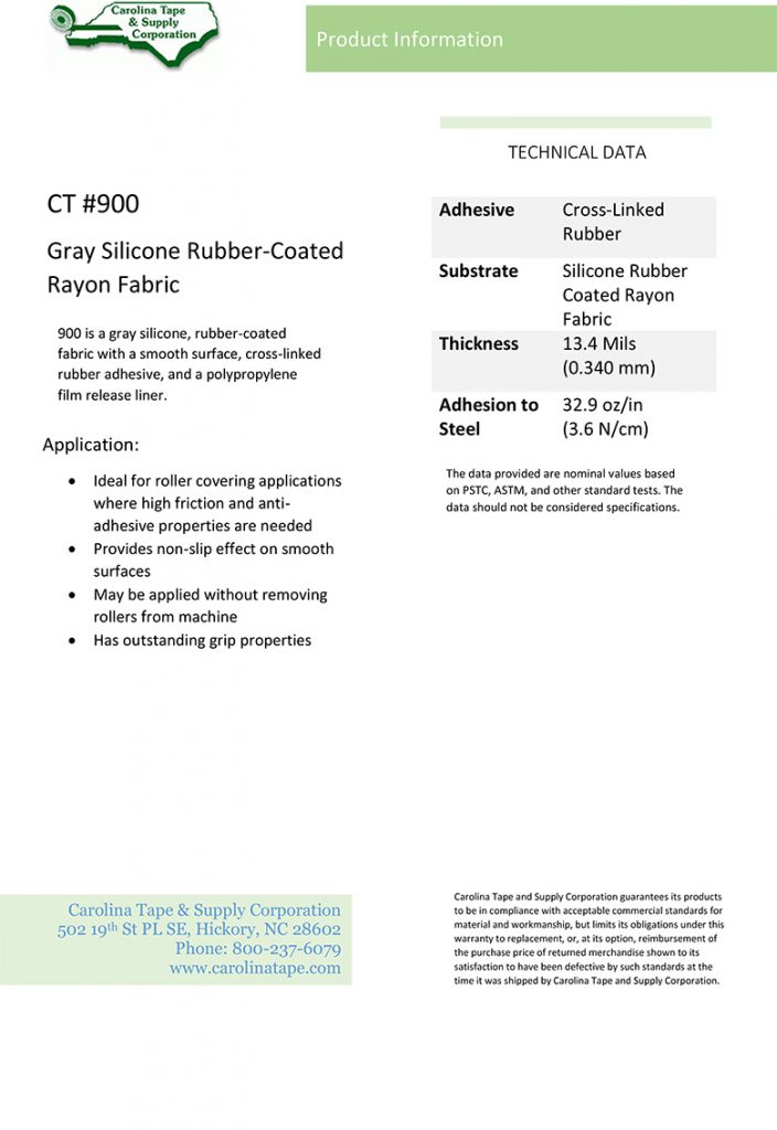 900 Series - High Tech Tapes - Carolina Tape & Supply Corporation
